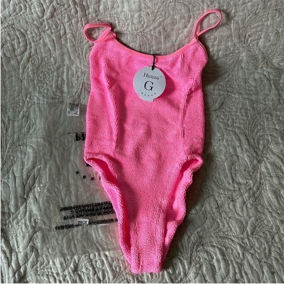 Hunza G | Swim | Hunza G Pamela Crinkle Bathing Suit In Bubblegum ...